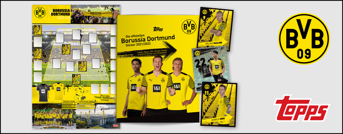 TOPPS « BORUSSIA DORTMUND STICKER 2021/2022 » : fiche signalétique avec ...
